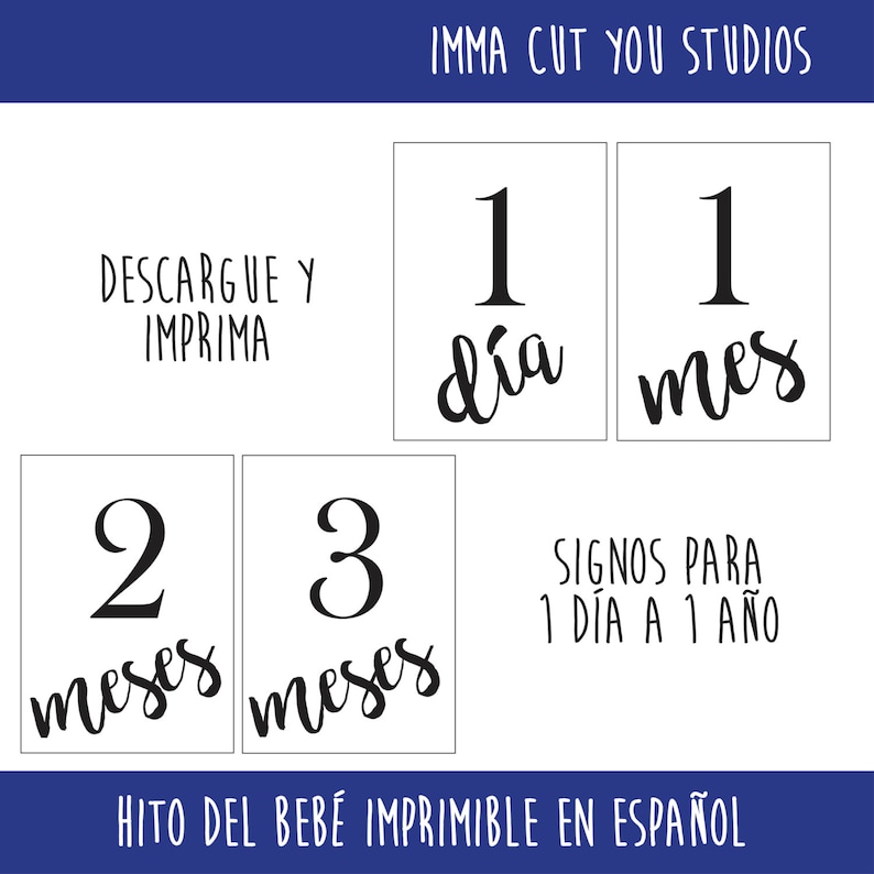Printable Baby Milestones in Spanish - Download and Print - Signs for 1 ...