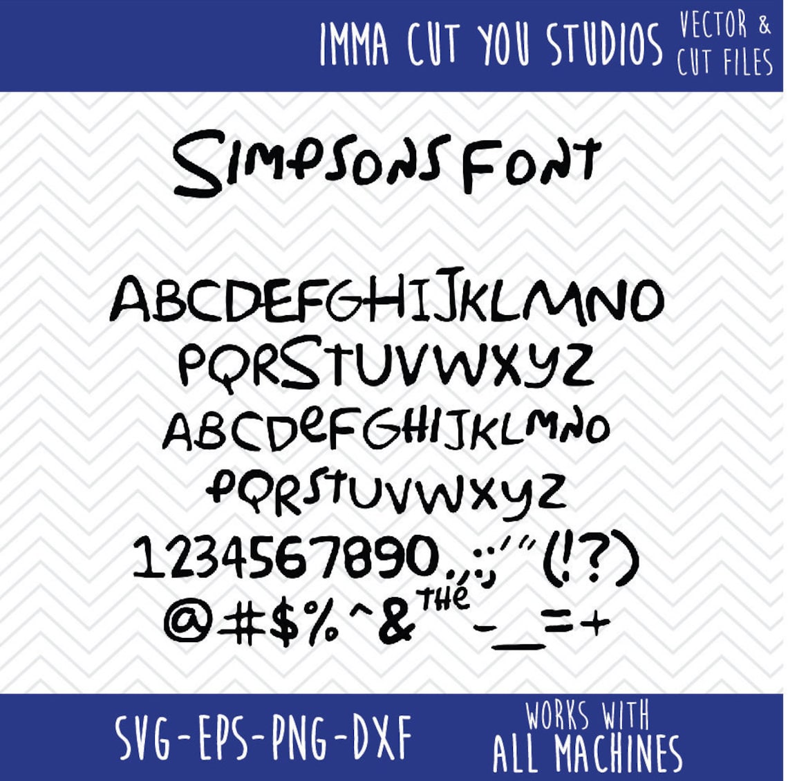 Simpsons Font (SVG, EPS, PNG, Dfx) Cut Files for Use With Silhouette ...