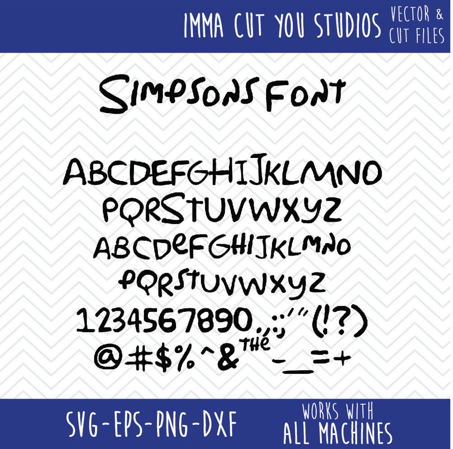 Simpsons Font (SVG, EPS, PNG, Dfx) Cut Files for Use With Silhouette ...