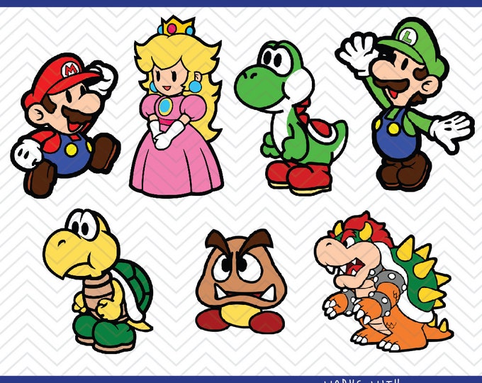 Mario Scene Set (SVG, EPS, PNG, Dfx) Cut Files for Use With Silhouette ...