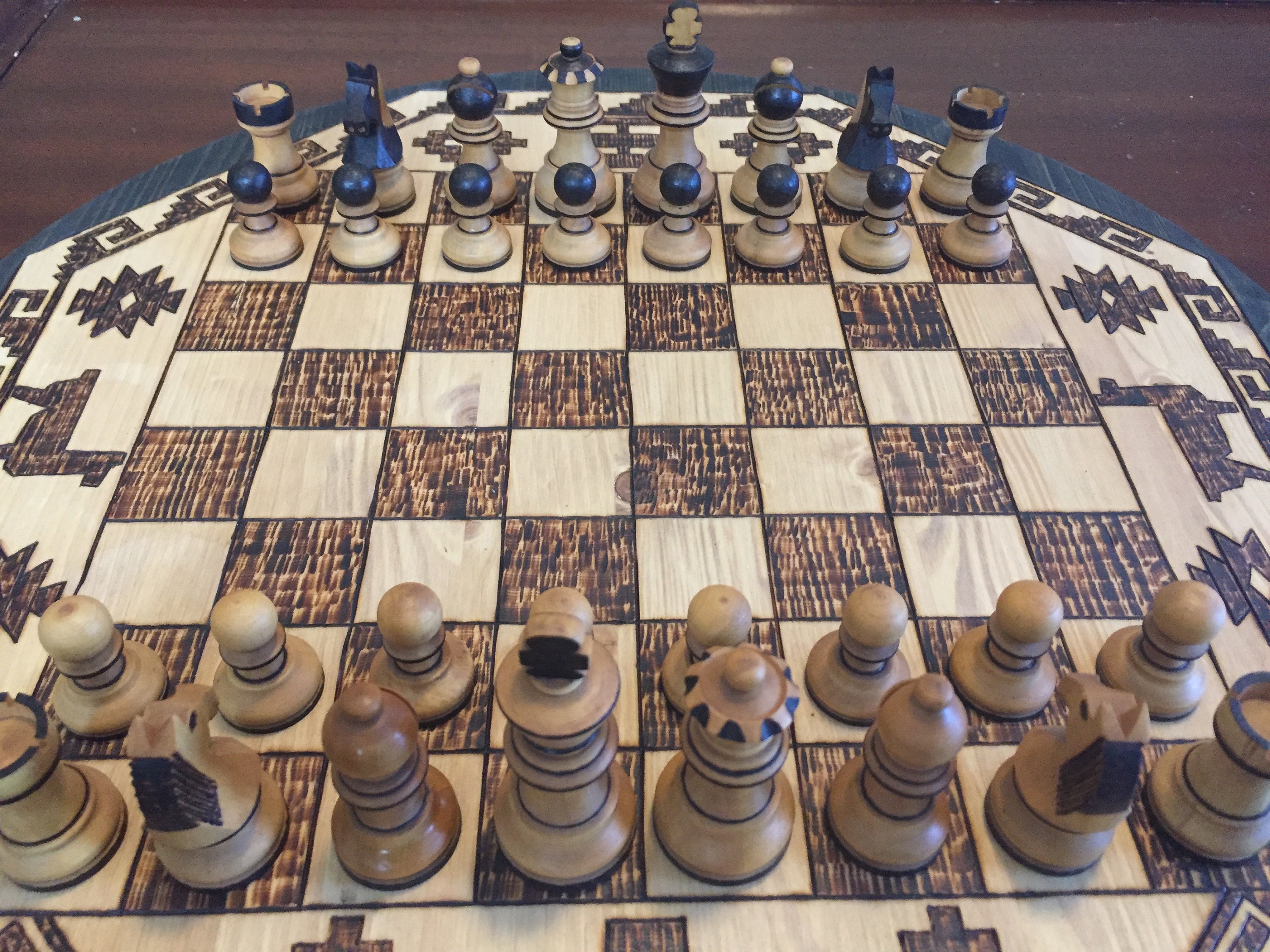 Custom Burned Chess Set W/ Burned Pieces Intricate - Etsy