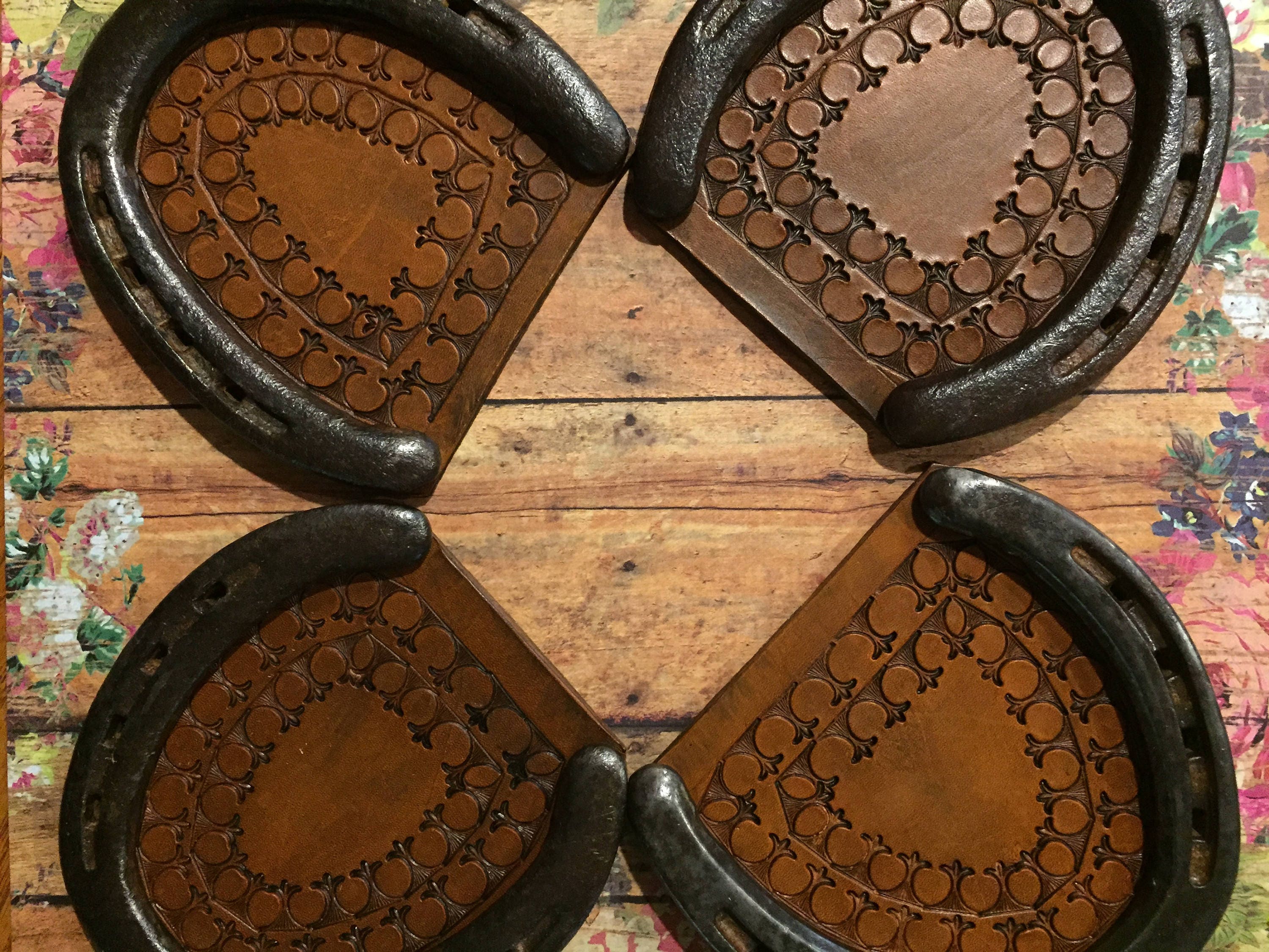Set of Four Horseshoe Coasters - Etsy