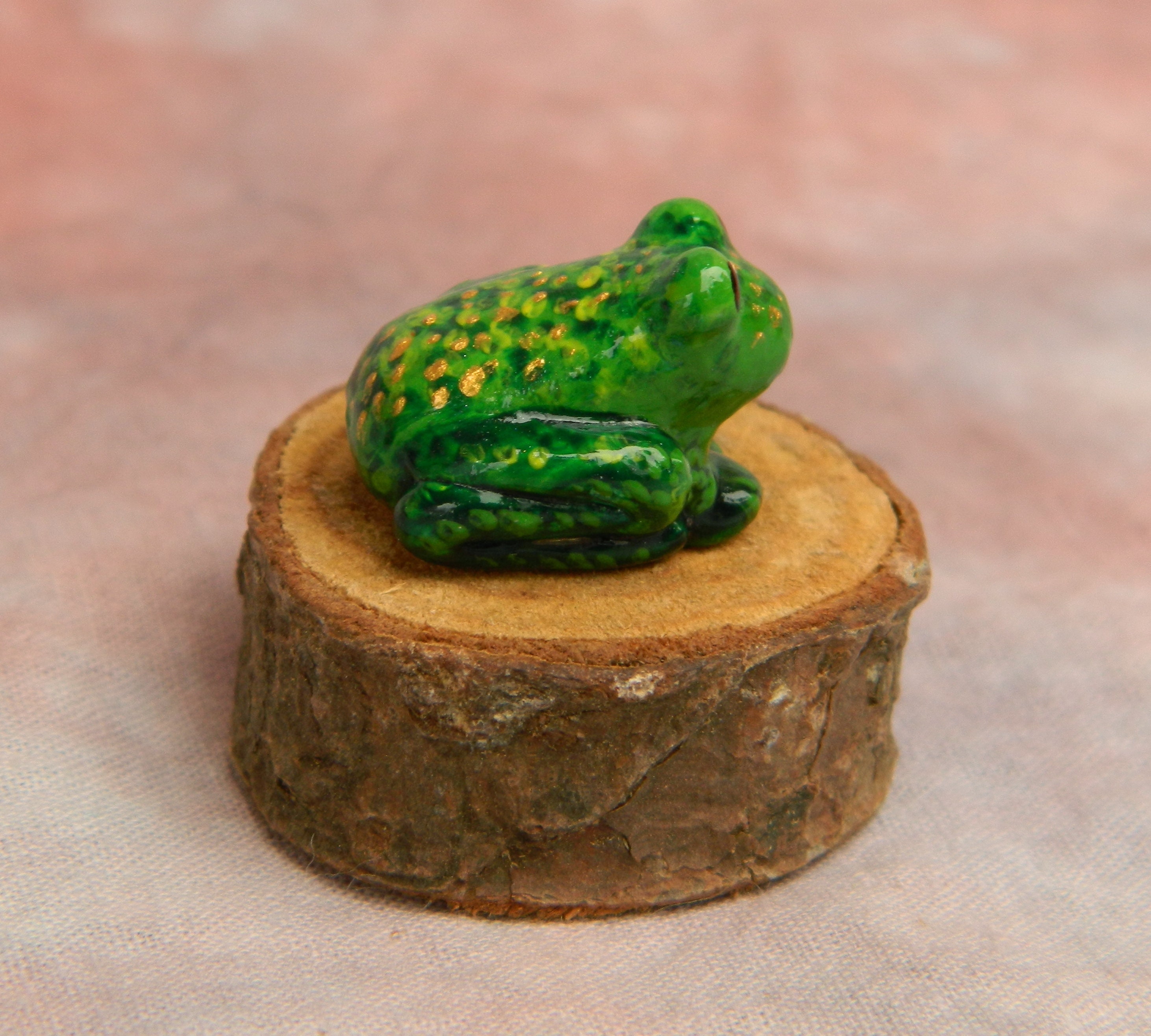 Mini Green Frog Clay Sculpture | Etsy