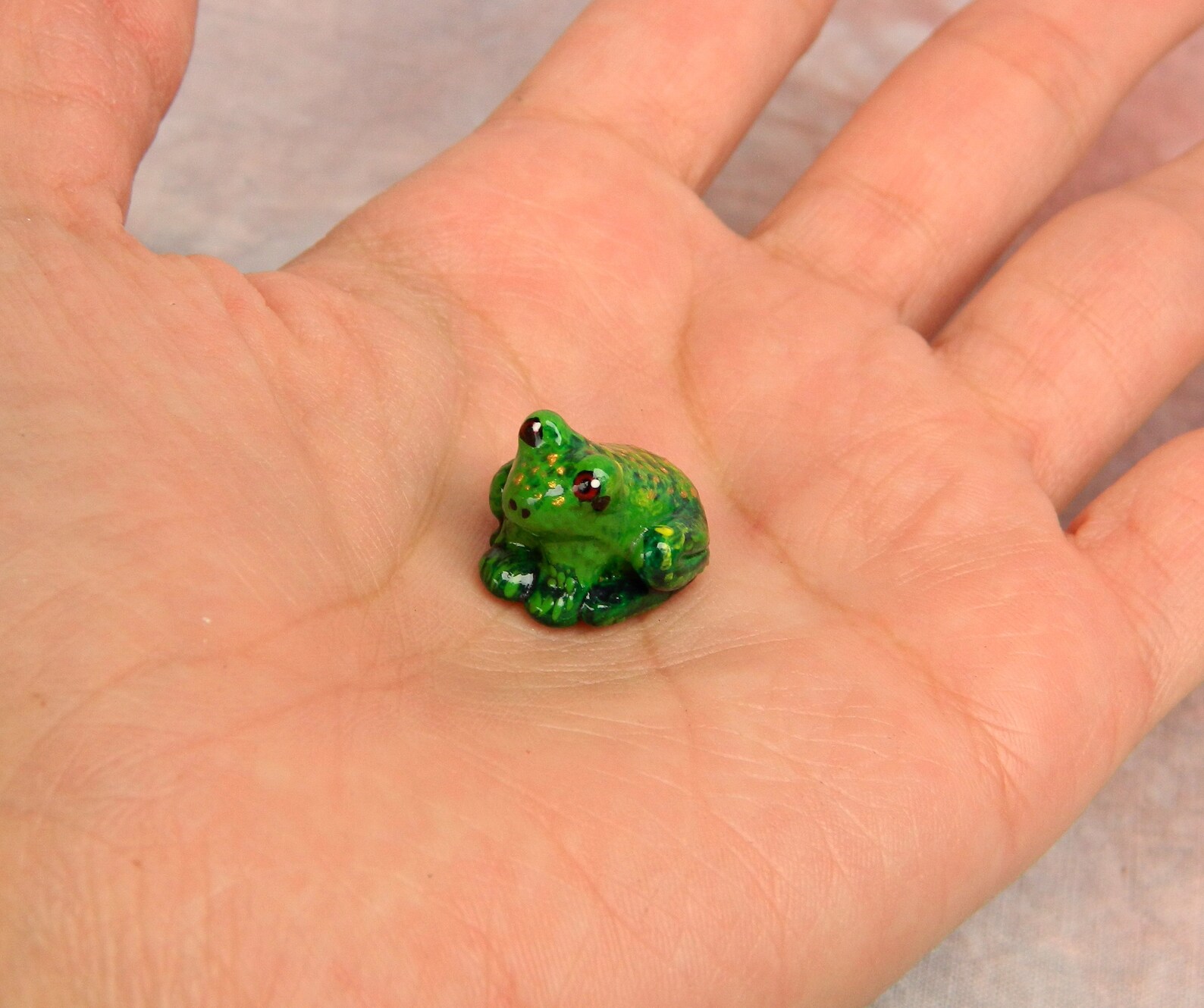 Mini Green Frog Clay Sculpture - Etsy