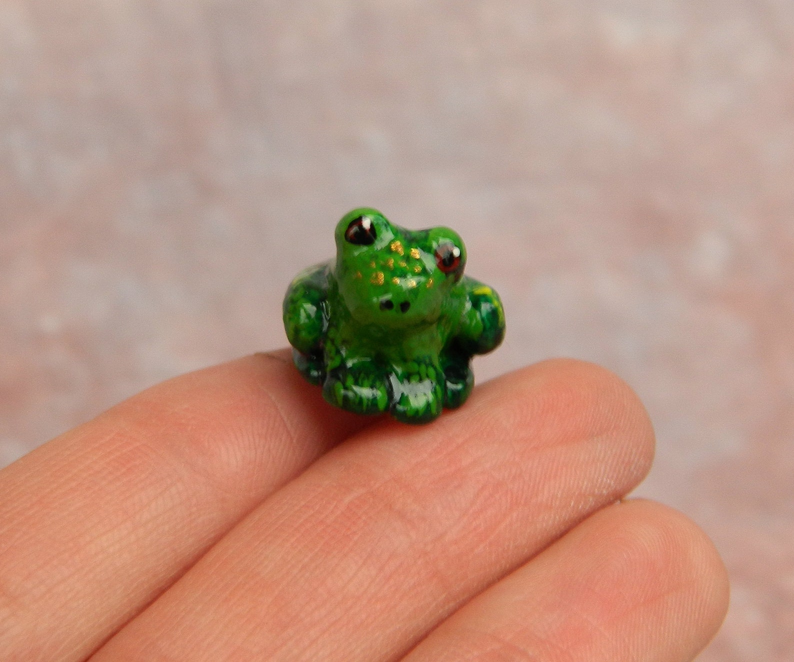 Mini Green Frog Clay Sculpture - Etsy