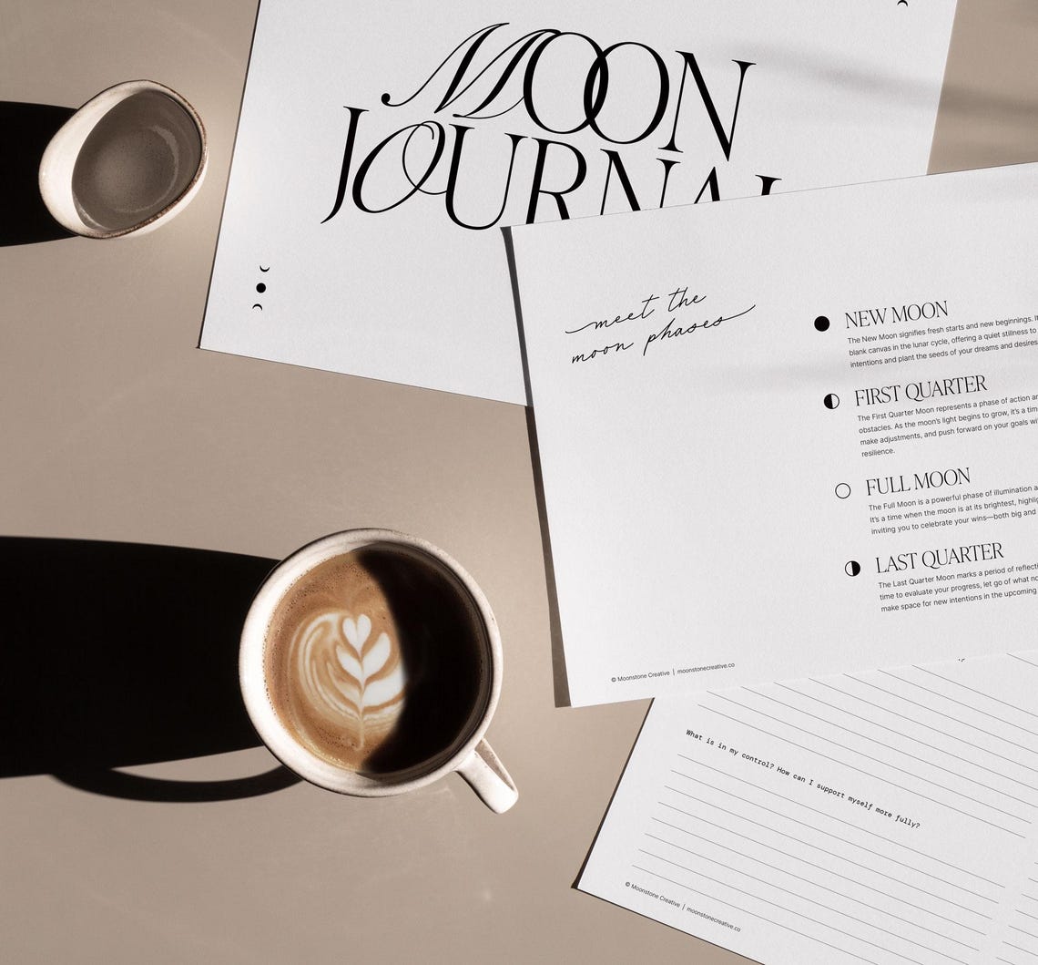Printable Moon Journal Sheets With Tarot Spreads - Etsy