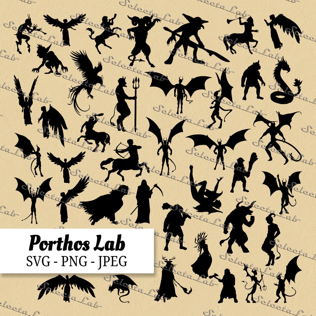 Digital SVG PNG Fantasy Creatures, Monsters, Mythical Beasts, Dragon ...