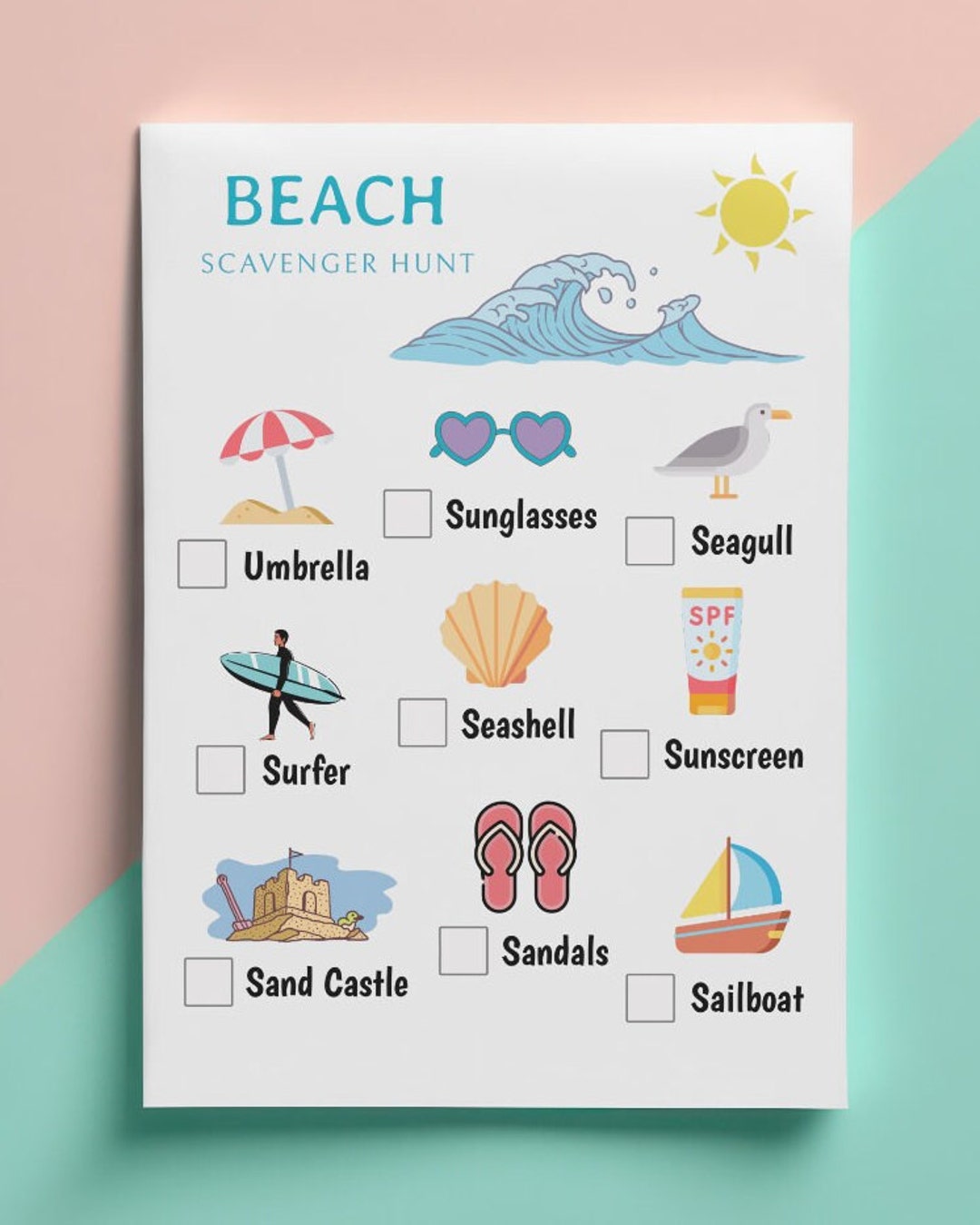 Beach Scavenger Hunt / Kids Activity / Outdoor Activity / Printable PDF ...