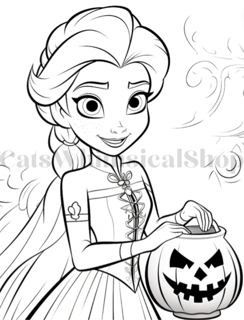 20 Halloween Princess Coloring Pages / Kids Coloring / Printable PDF ...