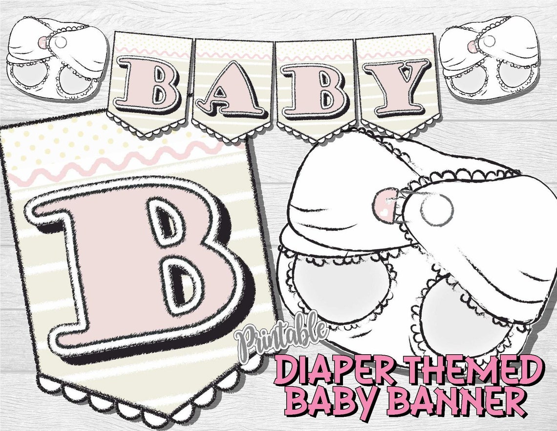 LARGE Cloth Diaper Baby Girl Banner Baby Girl Banner | Etsy