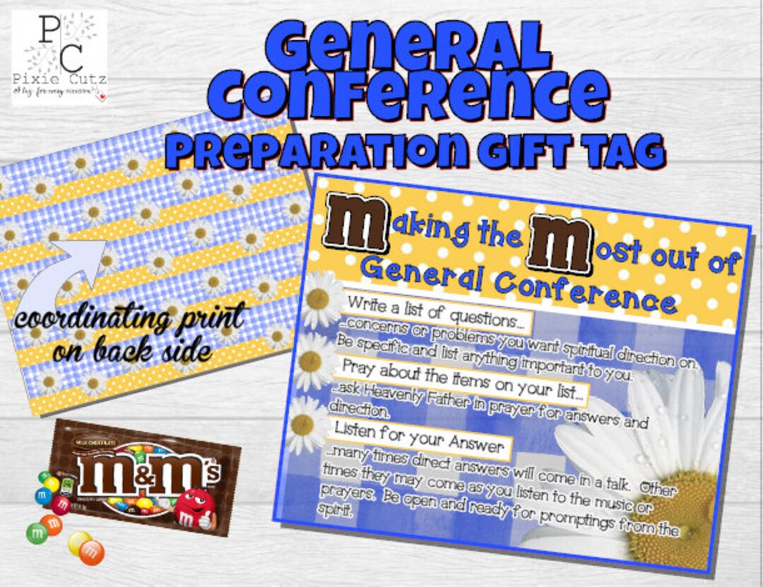 Young Women General Conference Gift Tag; LDS Conference Gift; LDS ...