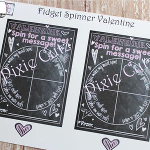Fidget Spinner Valentine; Printable Valentine; Valentine Fidget Spinner ...