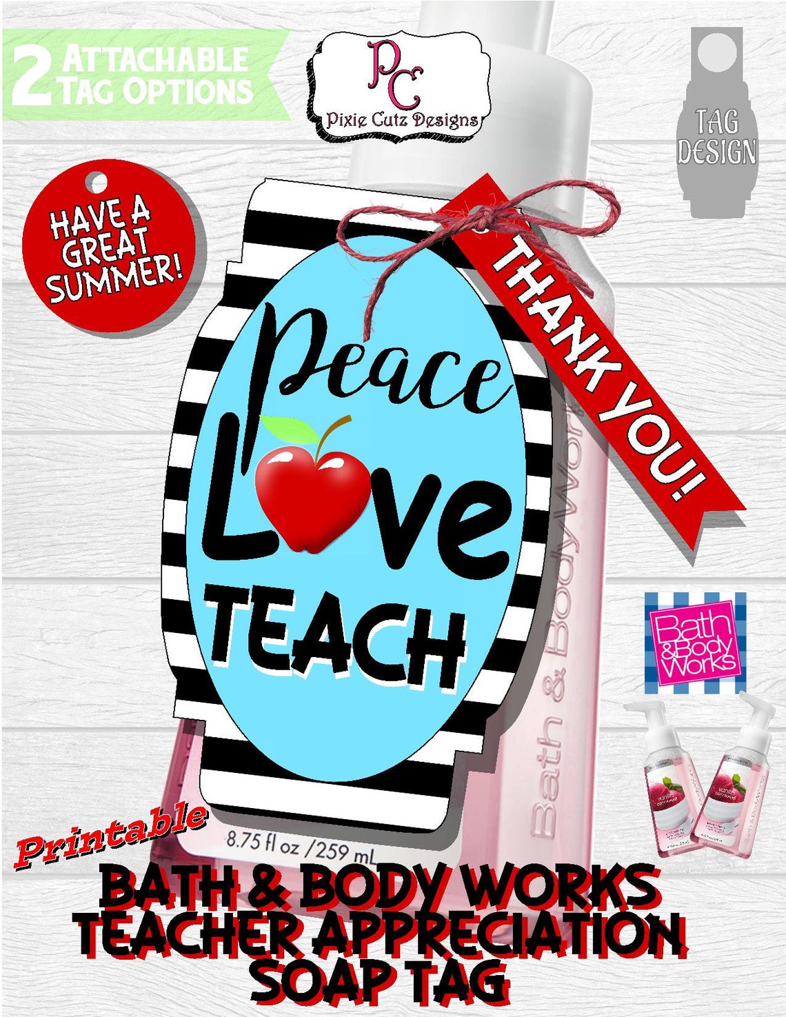 Teacher Appreciation Printable Soap Tag Teacher Thank You - Etsy