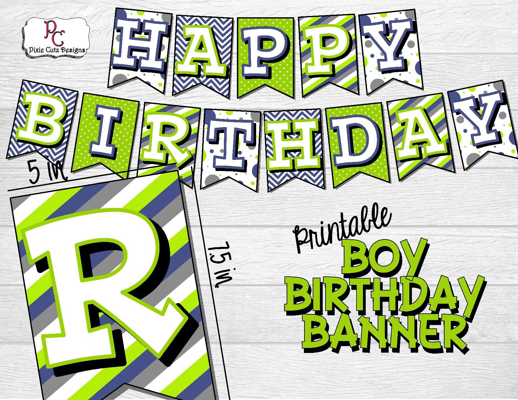 Happy Birthday Banner Boy Birthday Banner Birthday Banner | Etsy
