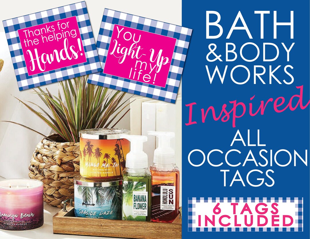 Bath and Body Works Inspired Gift Tags; Teacher Tag; Lotion Tags ...