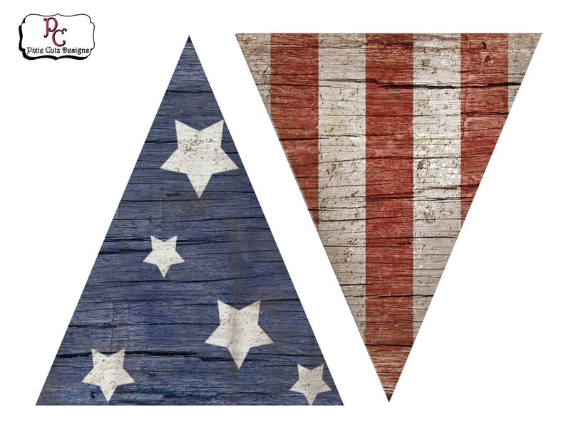 Printable Rustic 4th of July Banner - Etsy