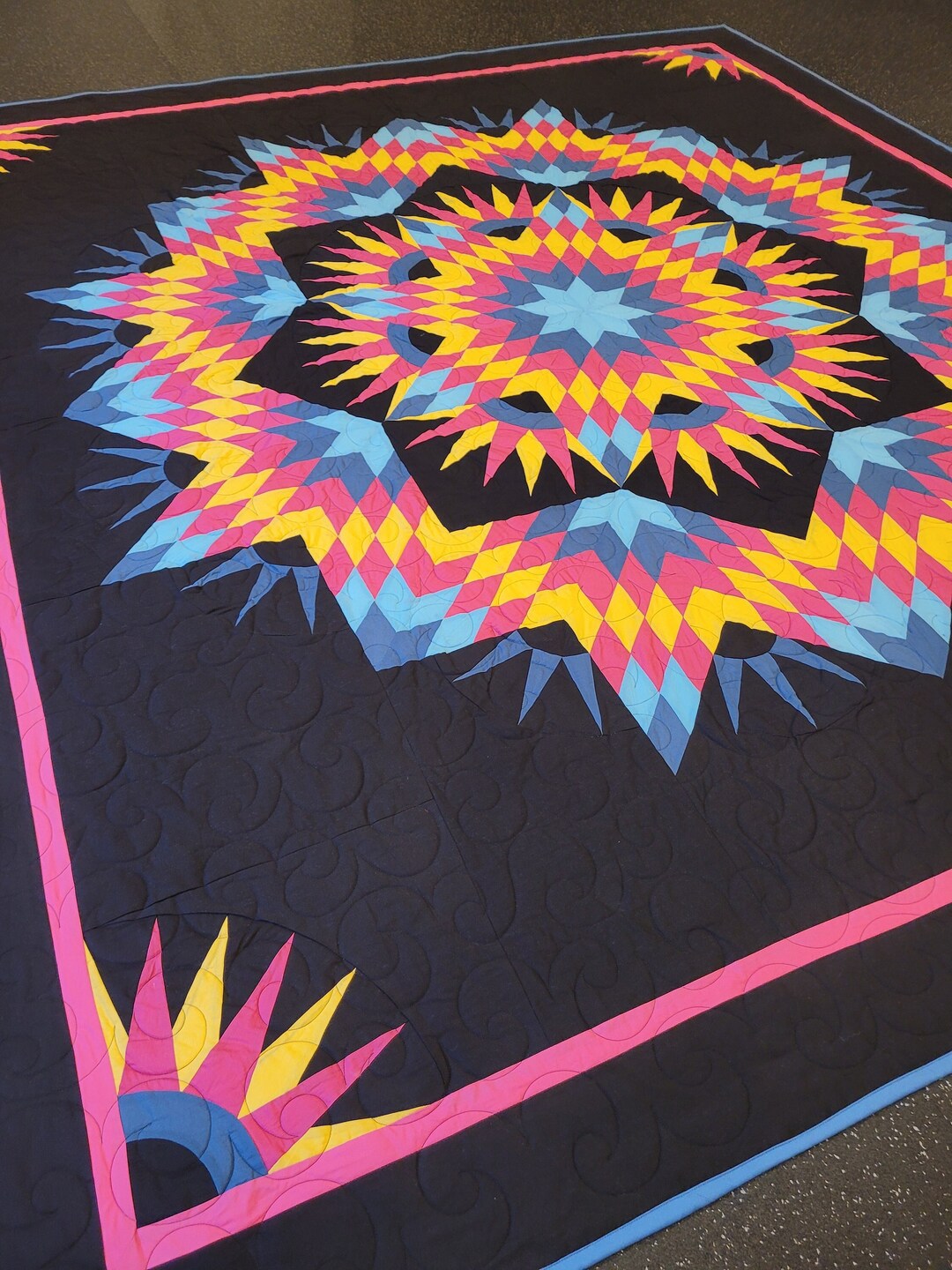 Bright Star Extra-large Queen Size Exploding Star Quilt 92 by 102 - Etsy