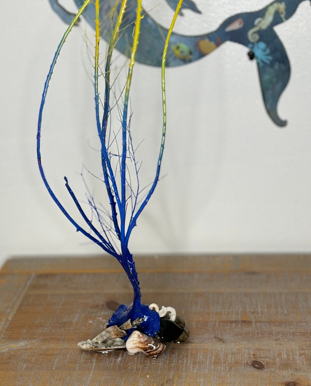 Larger Handmade Coral Reef Resin Centerpiece Coastal Beach House Decor ...