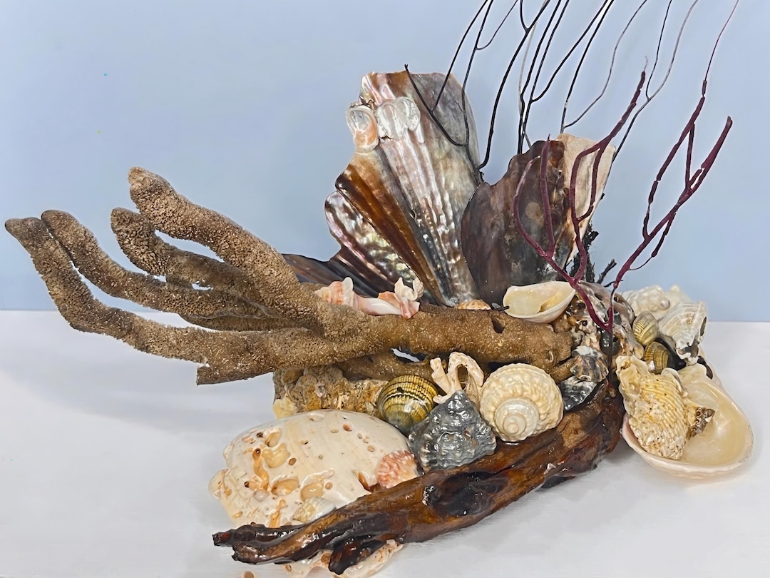 Coral Reef Resin Centerpiece - Handmade Beach Table Top Arrangement ...