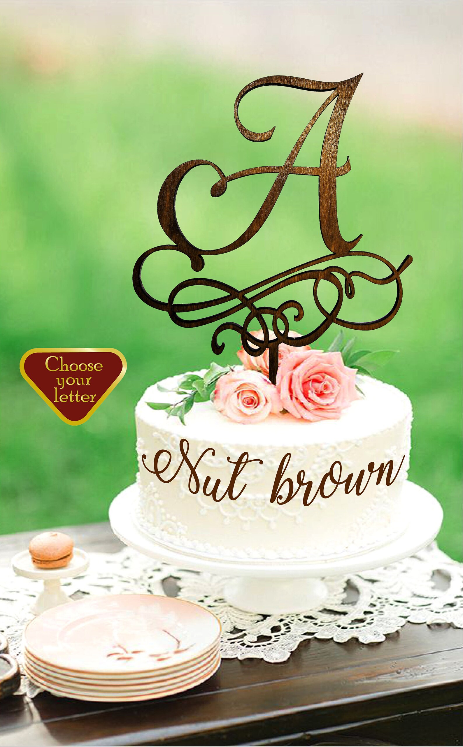 Letter A Cake Topper Wedding Cake Topper Gold Initial Cake - Etsy
