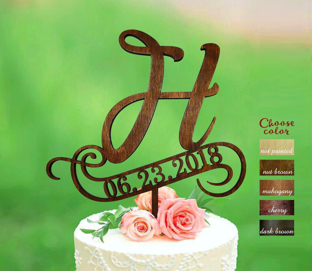 H Cake Topper Cake Toppers for Wedding Rustic Wedding Cake - Etsy