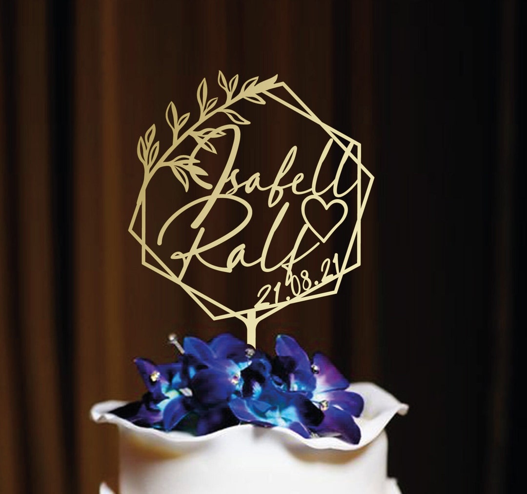 Nombres personalizados Topper de pastel de boda, topper de pastel ...
