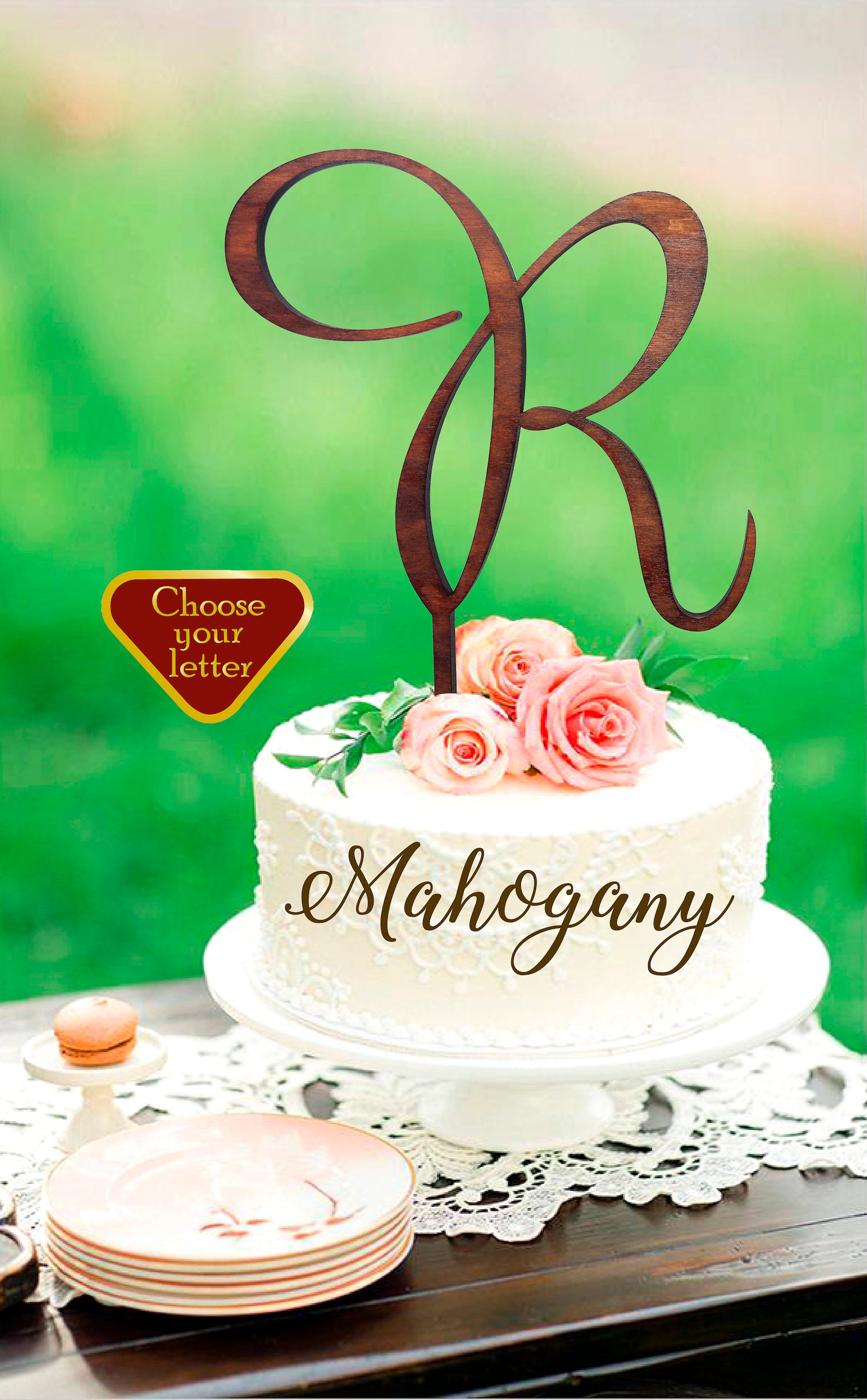 R Cake Topper Cake Topper for Wedding Initial Cake Topper - Etsy