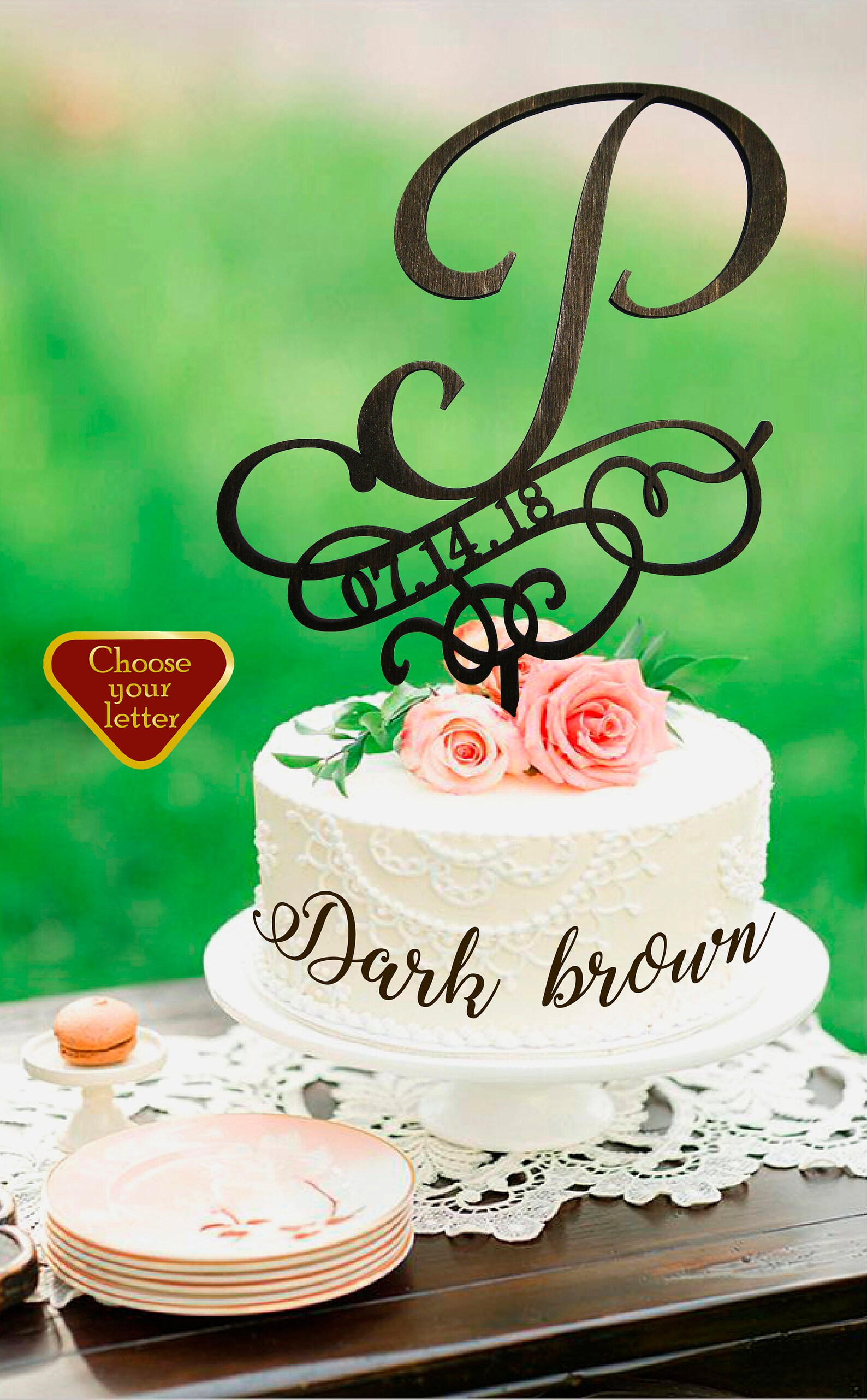 P Cake Topper Cake Topper Wedding Rustic Cake Topper Cake | Etsy