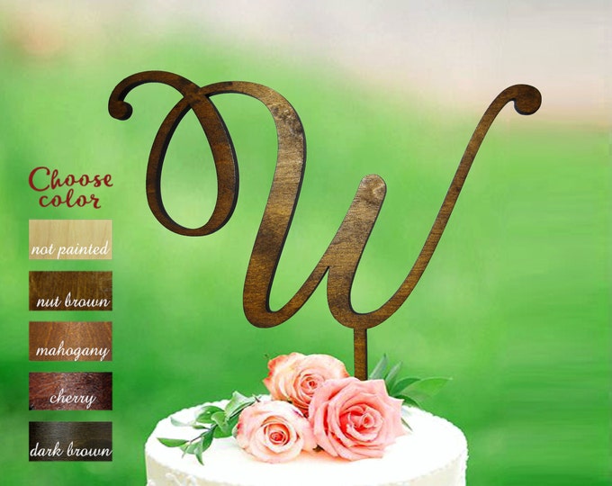W Cake Topper Rustic Cake Toppers Custom Wedding Cake | Etsy