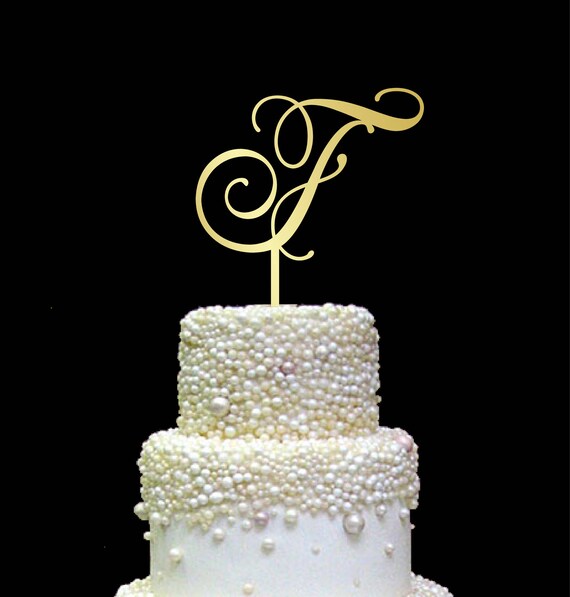 Party Supplies Paper & Party Supplies Letter F cake topper CT#013 gold ...