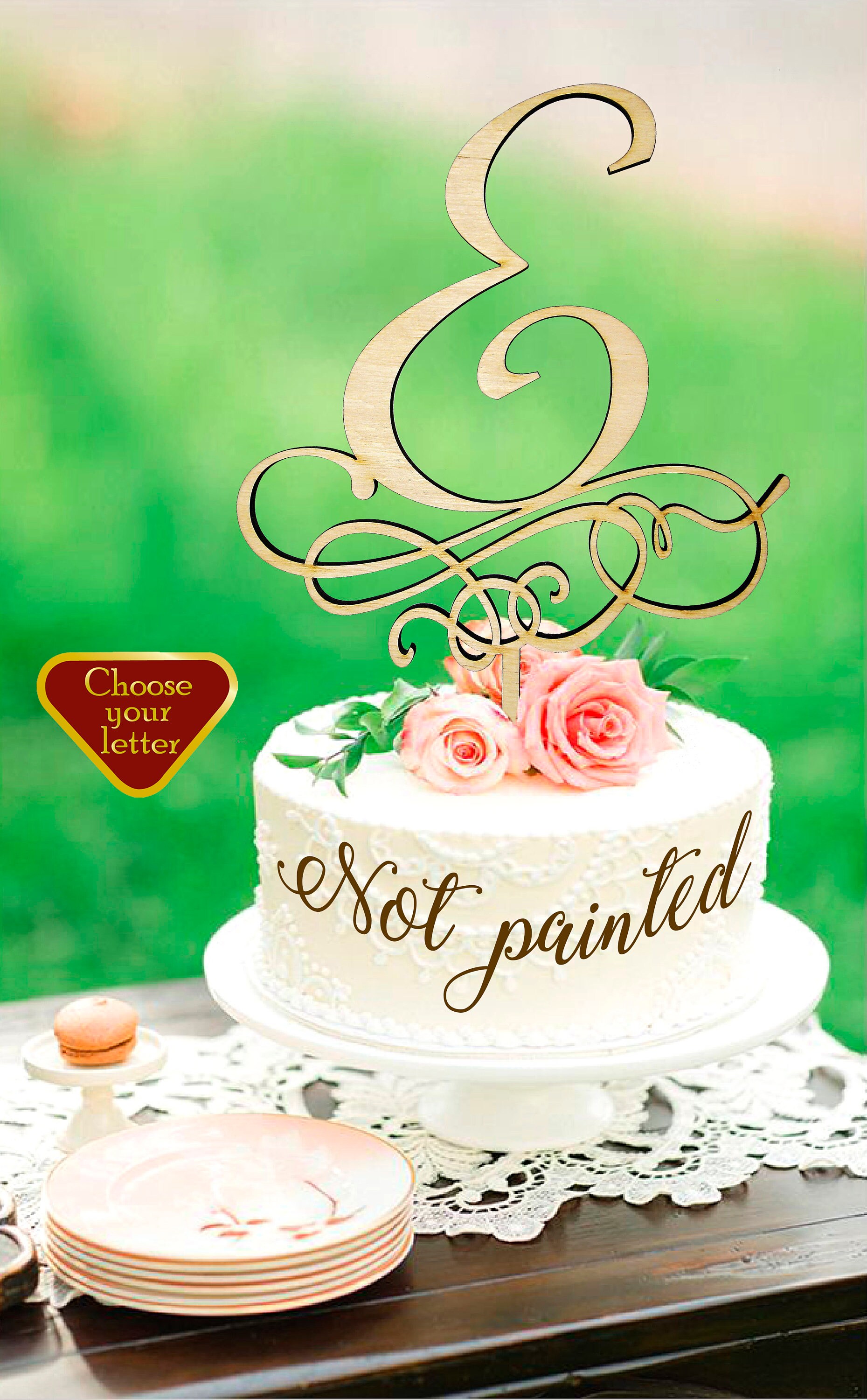 E Cake Topper Wedding Cake Topper Cake Topper for Wedding | Etsy