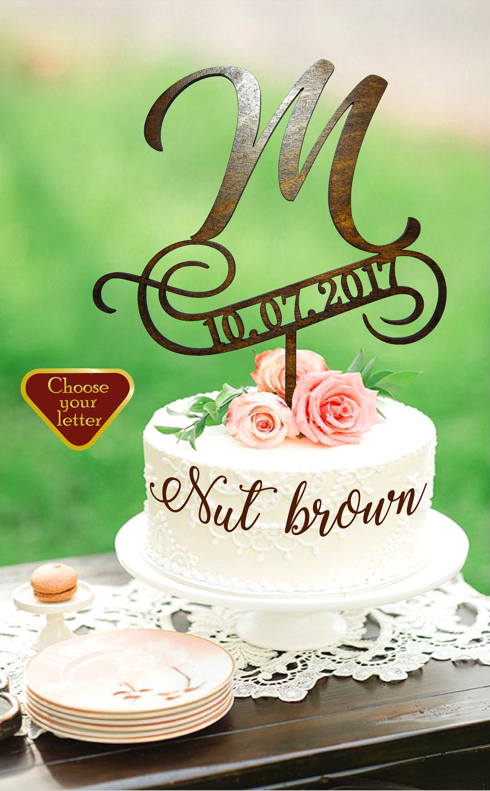 M Cake Topper Cake Toppers for Wedding Wedding Cake Topper | Etsy