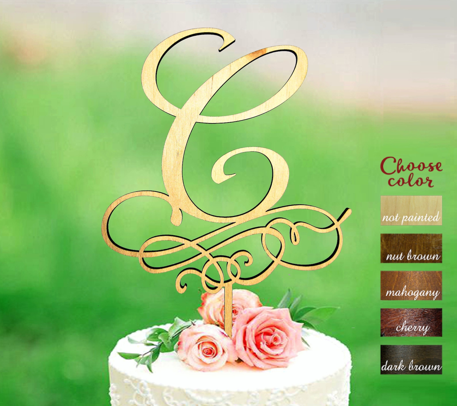 Letter C Cake Topper Wedding Cake Topper Rustic Cake Topper | Etsy