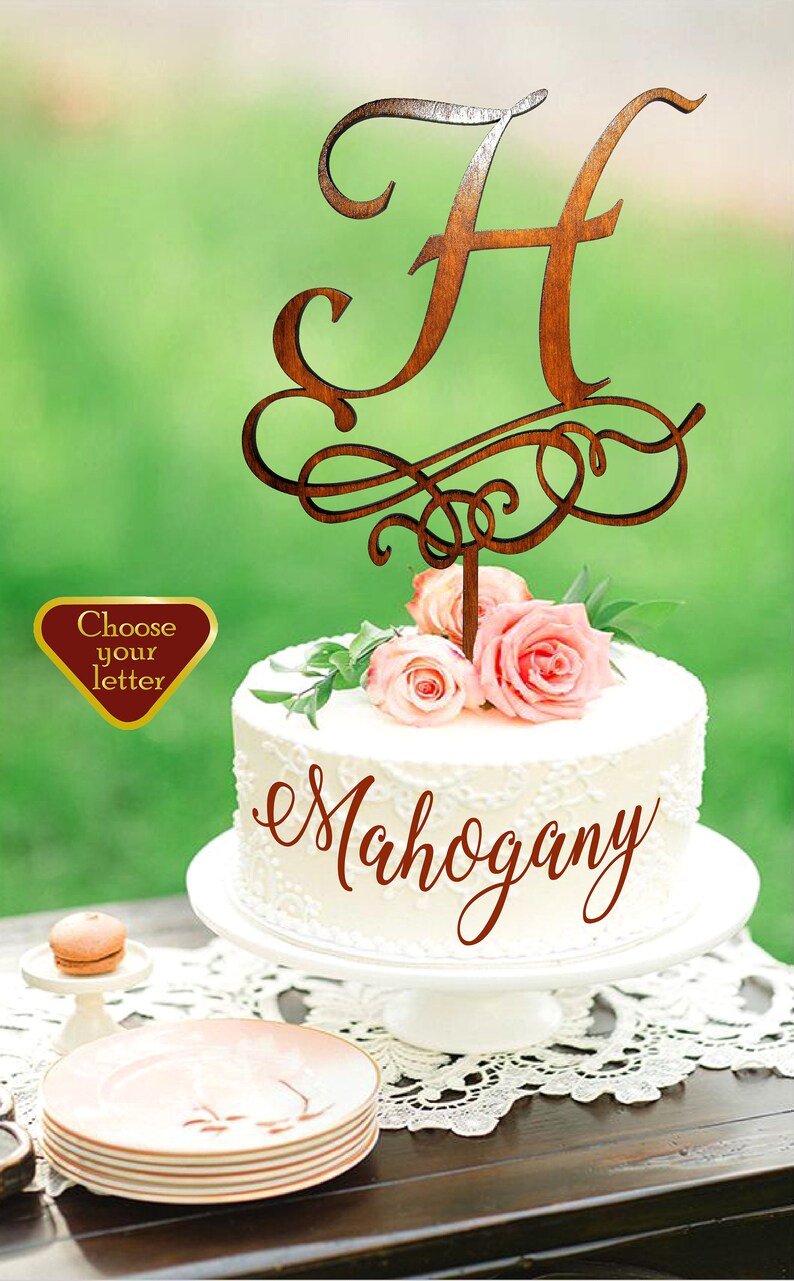 Letter W Cake Topper Wedding Cake Topper Letter Rustic Cake | Etsy