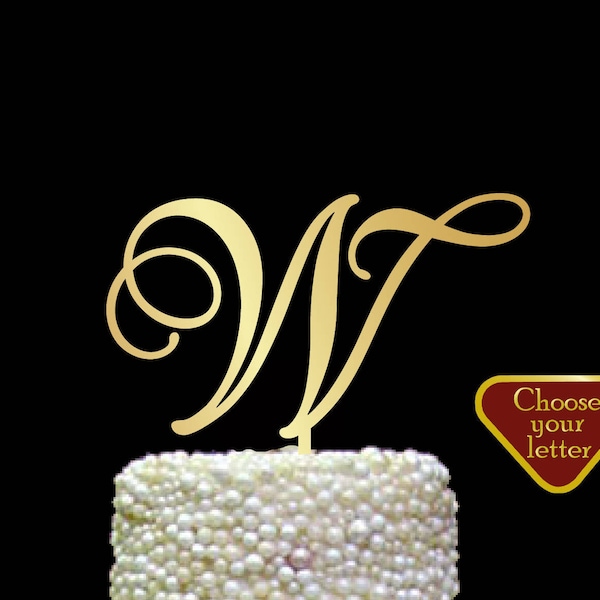 Letter W Cake Topper - Etsy