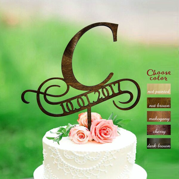 Monogram Cake Topper - Etsy