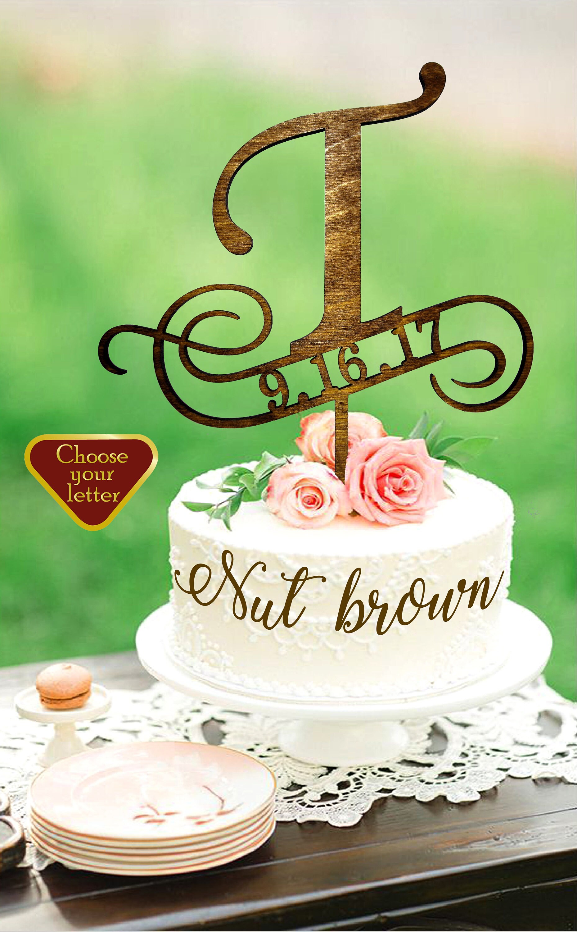 T Cake Topper Wedding Cake Topper Letter Cake Topper for | Etsy