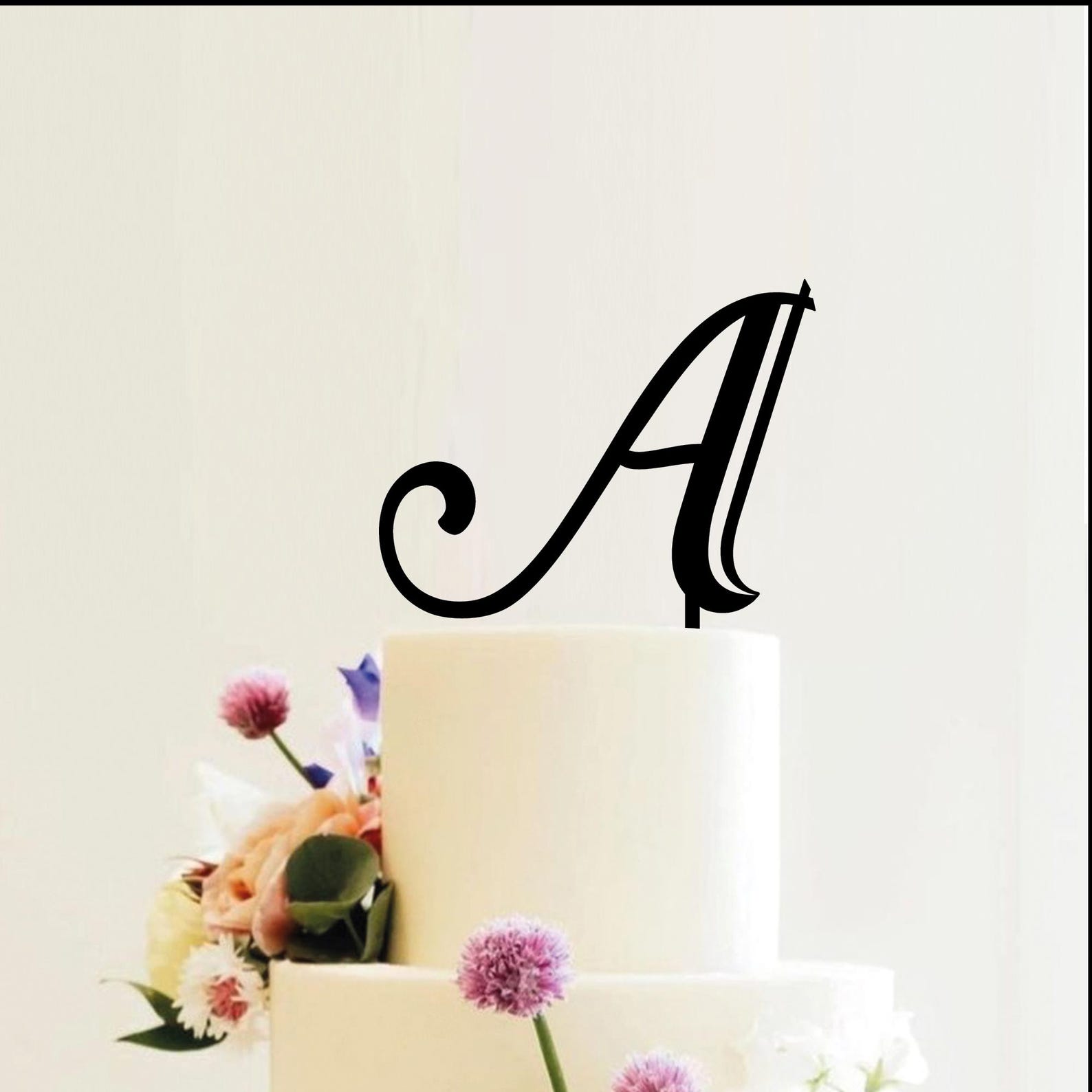 Gold Letter Cake Topper: Wooden Monogram Initial - Etsy