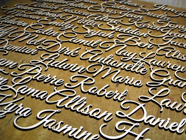 Wooden Laser Cut Place Names Rustic Wedding Favors Wedding - Etsy