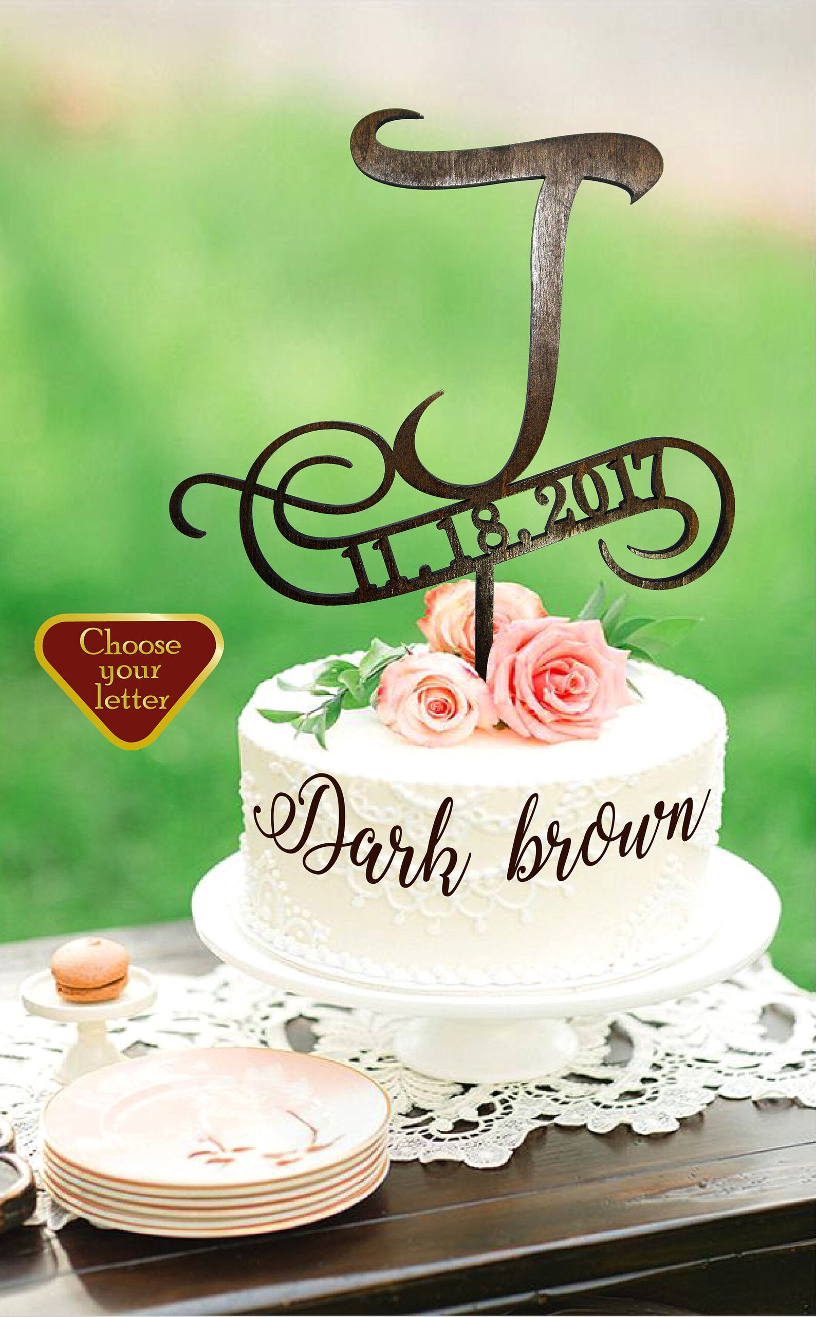 Letter J Cake Topper Cake Topper Letter J Wedding Cake | Etsy