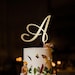Gold Letter Cake Topper: Wooden Monogram Initial - Etsy