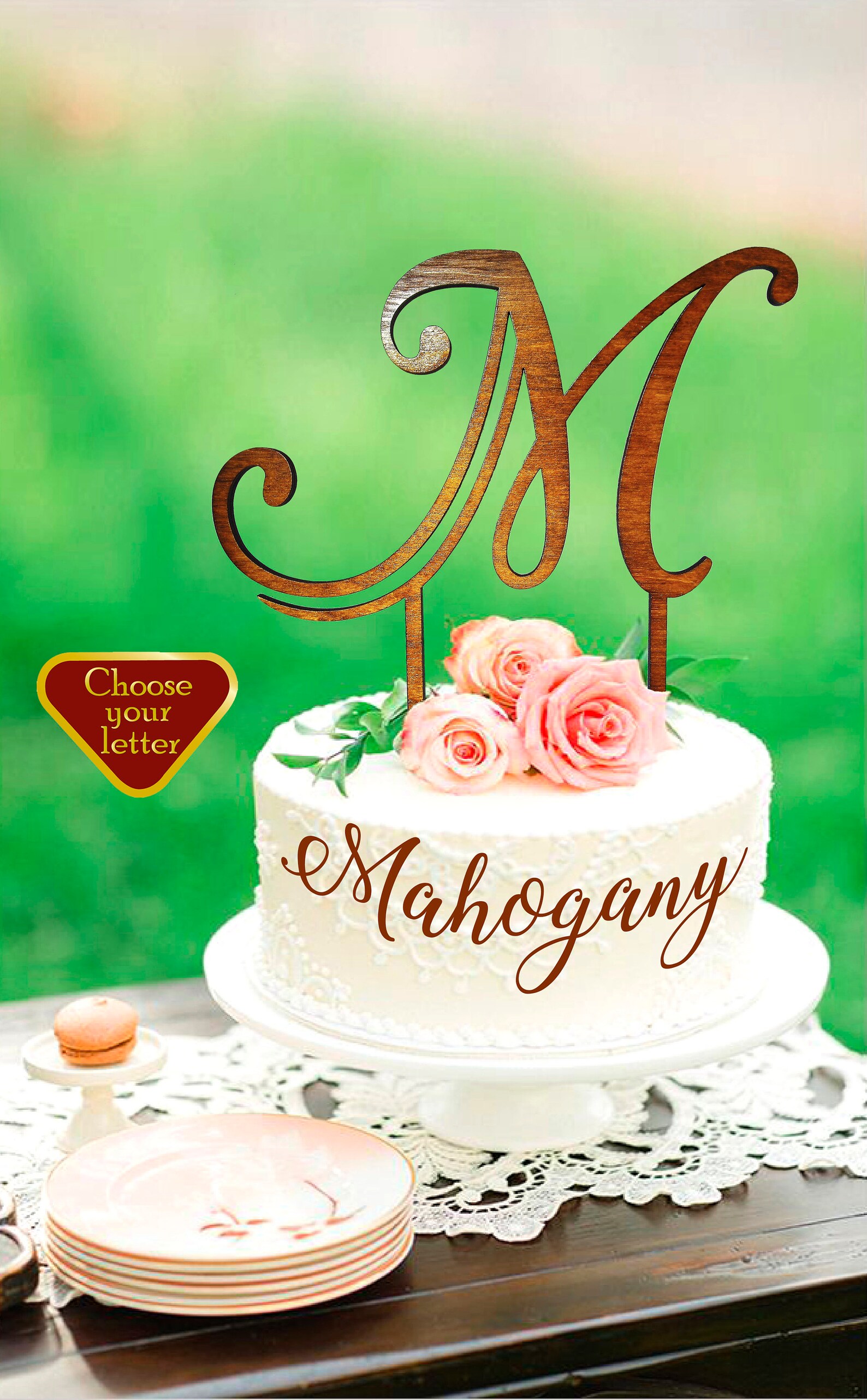 Letter M Cake Topper Letter Cake Toppers for Wedding Letter - Etsy