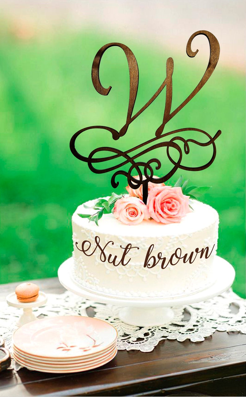Letter W Cake Topper Wedding Cake Topper Letter Rustic Cake - Etsy