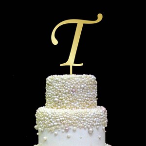 T Cake Topper Wedding Cake Topper Letter Cake Topper for - Etsy