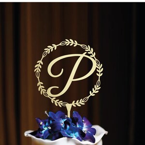 T Cake Topper for Wedding Wedding Cake Topper Wreath Cake - Etsy