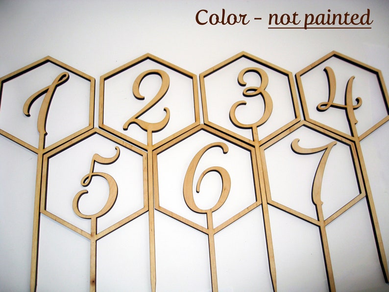 Table Numbers Geometric Table Numbers for Wedding Hexagon | Etsy