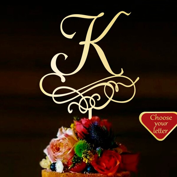 Letter K Cake Topper - Etsy