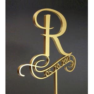 R Cake Topper Cake Topper for Wedding Initial Cake Topper - Etsy