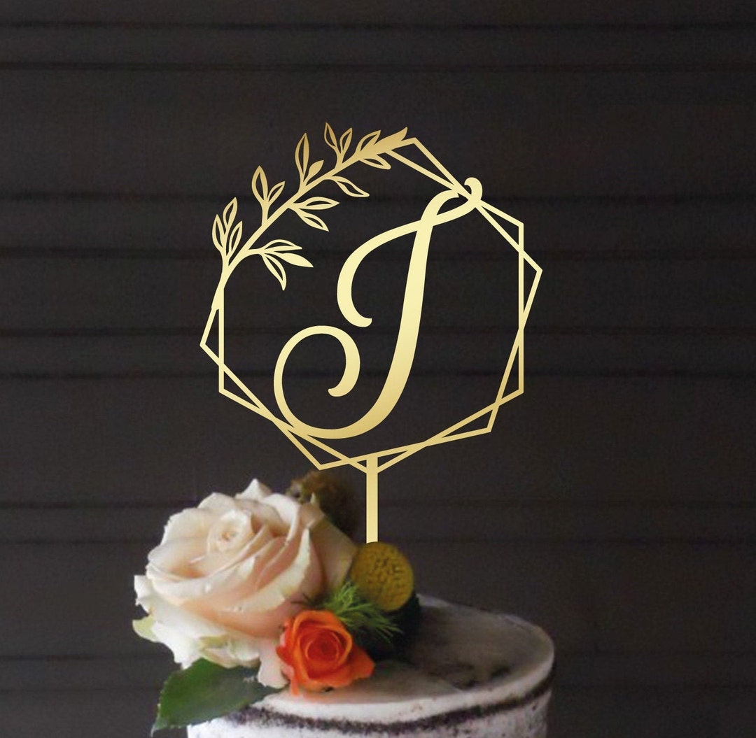 J Cake Topper, Wedding Cake Topper, Cake Toppers for Wedding, Rustic ...