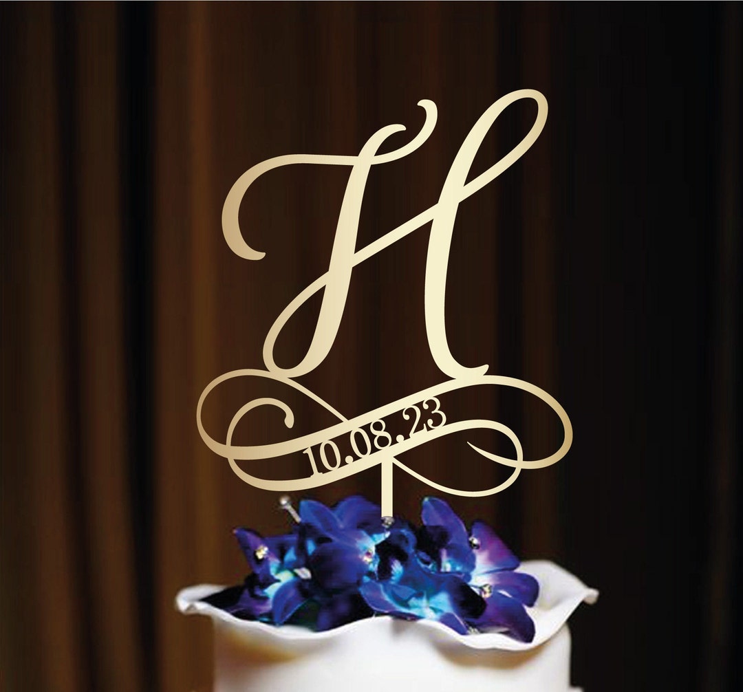H Cake Topper Wedding Cake Topper, Cake Topper for Wedding, Rustic Cake ...